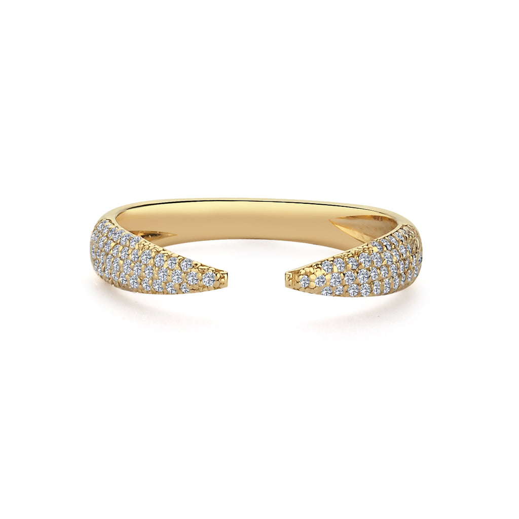 Cuff Pavé Diamond Ring – 14k Gold | The Bond Society